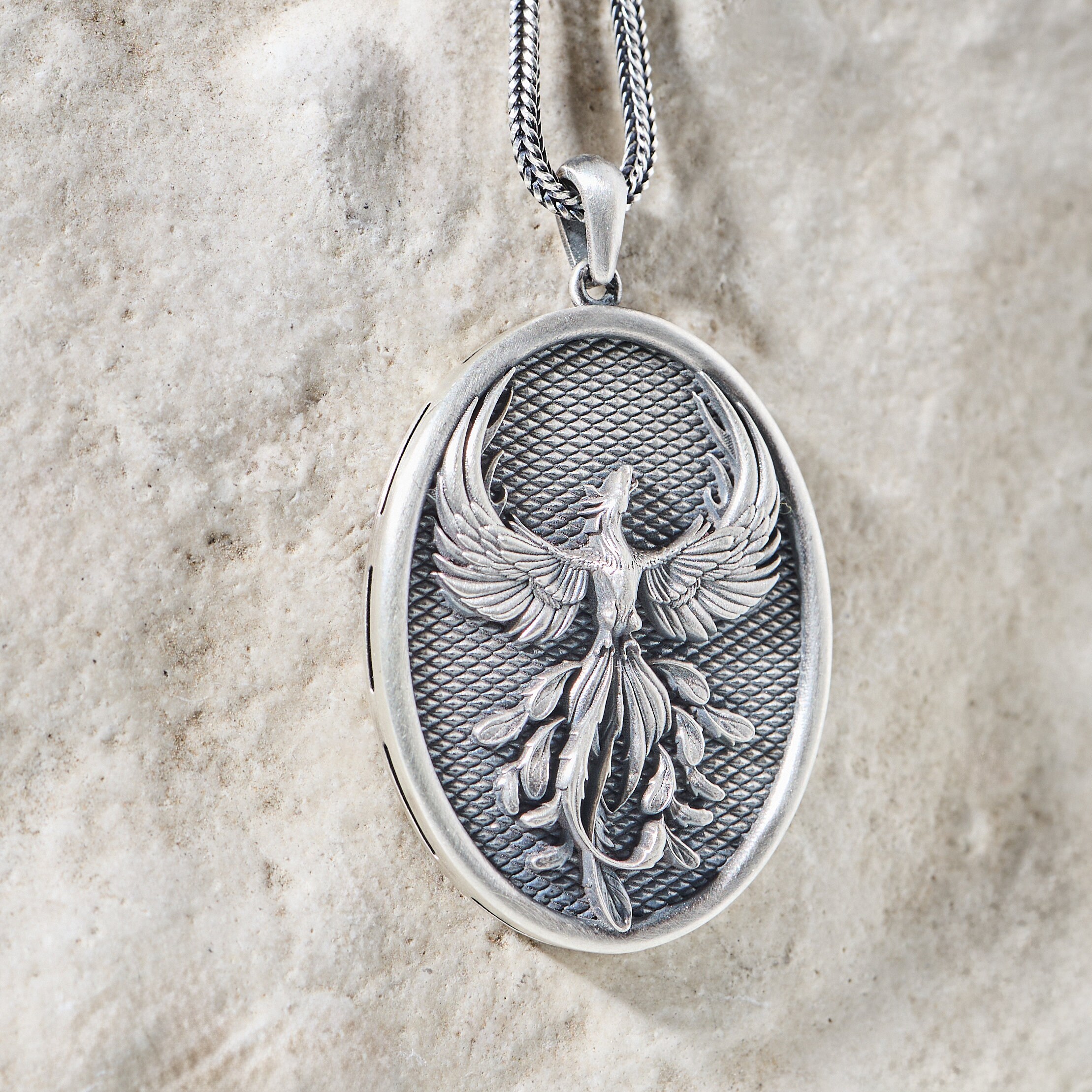 Winged Phoenix Made Greek Mythology Necklace, Animal Necklace, Mens ...