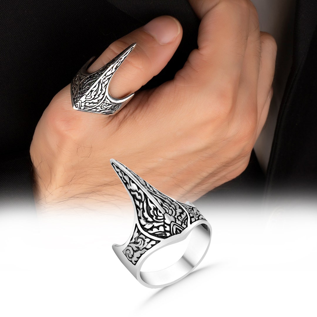 Silver Archer Zihgir Royal Men's Silver Ring, Turkish Handmade Silver ...
