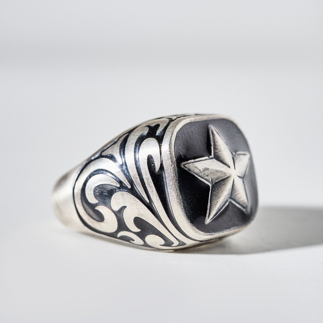 Sirius Star 925 Sterling Silver Ring, Enamel Ring, Gift for Boyfriend ...