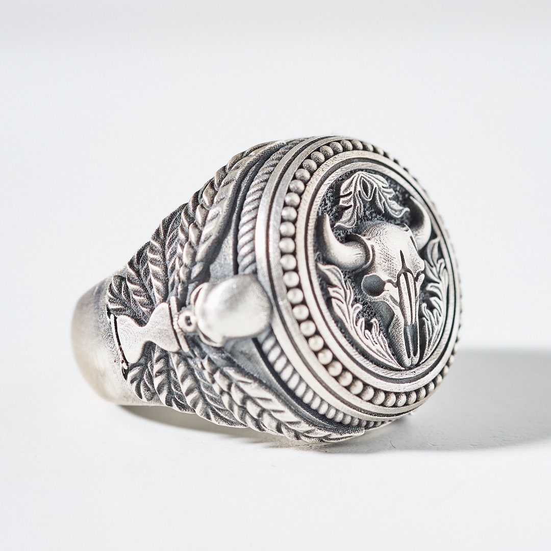 Taurus Zodiac Sign Ring, Personalized Gift, Silver Ring, Handmade ...