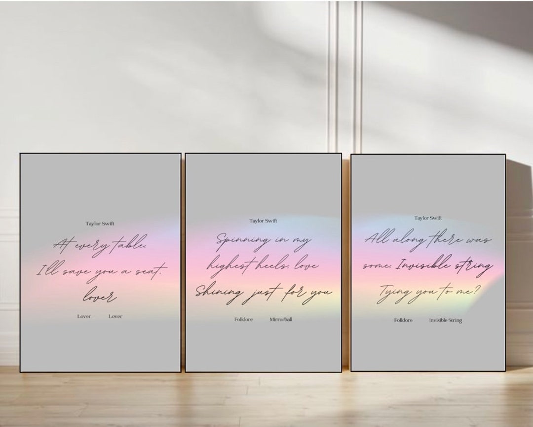 Minimalist Taylor Swift Lyric Posters - Set of 3 - Etsy Australia