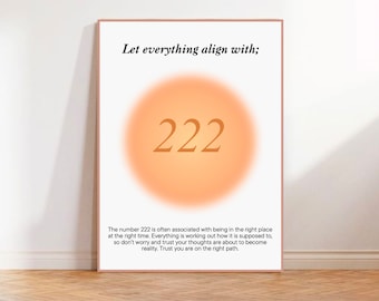 Angel Number Poster 222 Alignment - Etsy