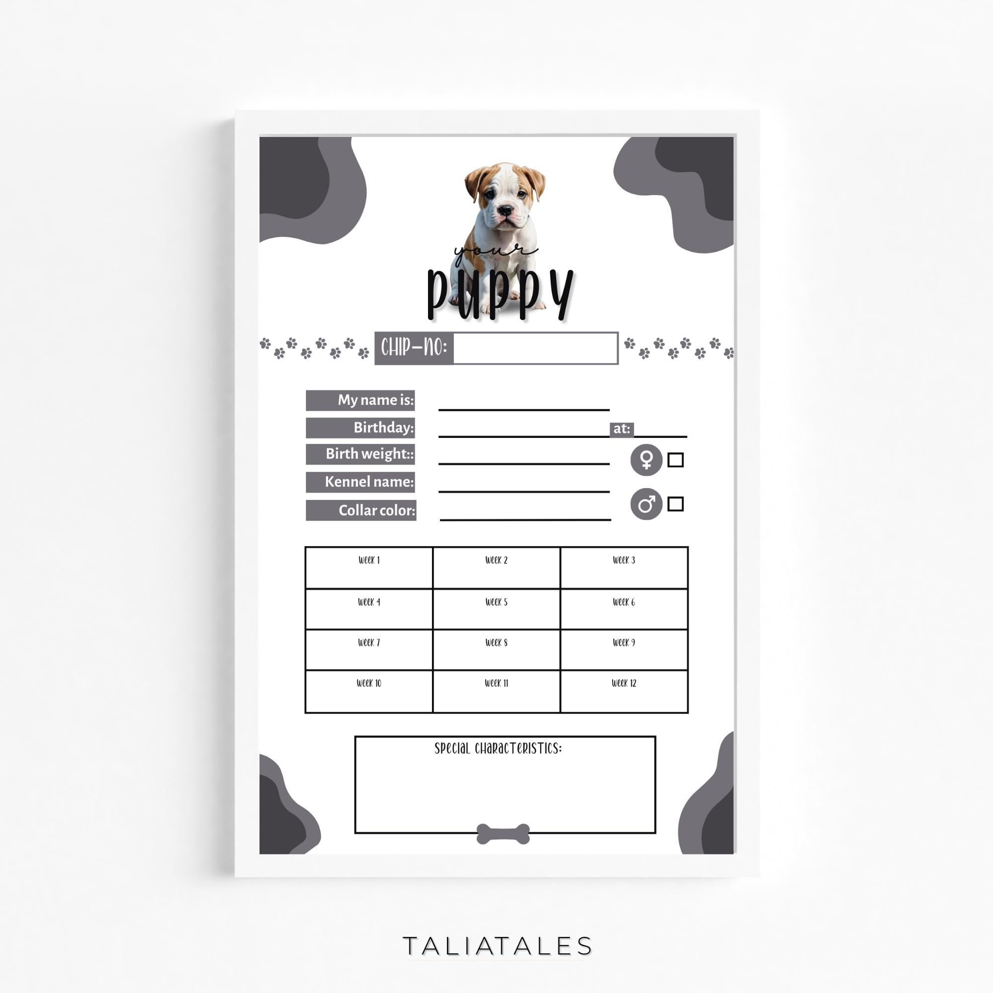 Card Index Card Puppies | Litter Announcement | Dog Breeder | Birth ...