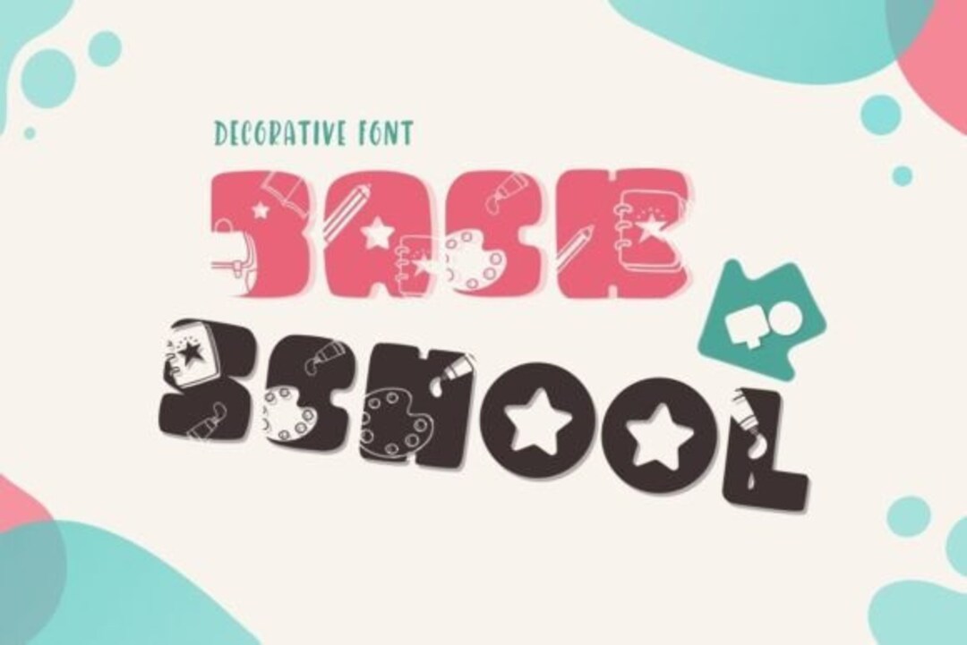 Back to School Font, Display Font, Chunky Cheap Font, Modern Playful ...