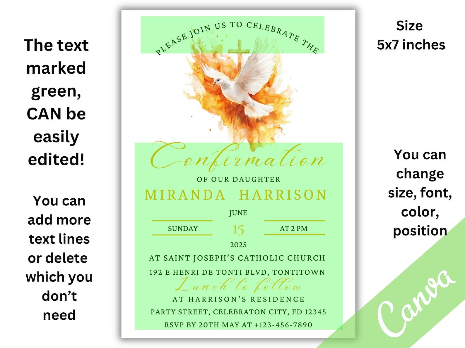Confirmation Invitation, Catholic Confirmation Invite, Instant Download ...
