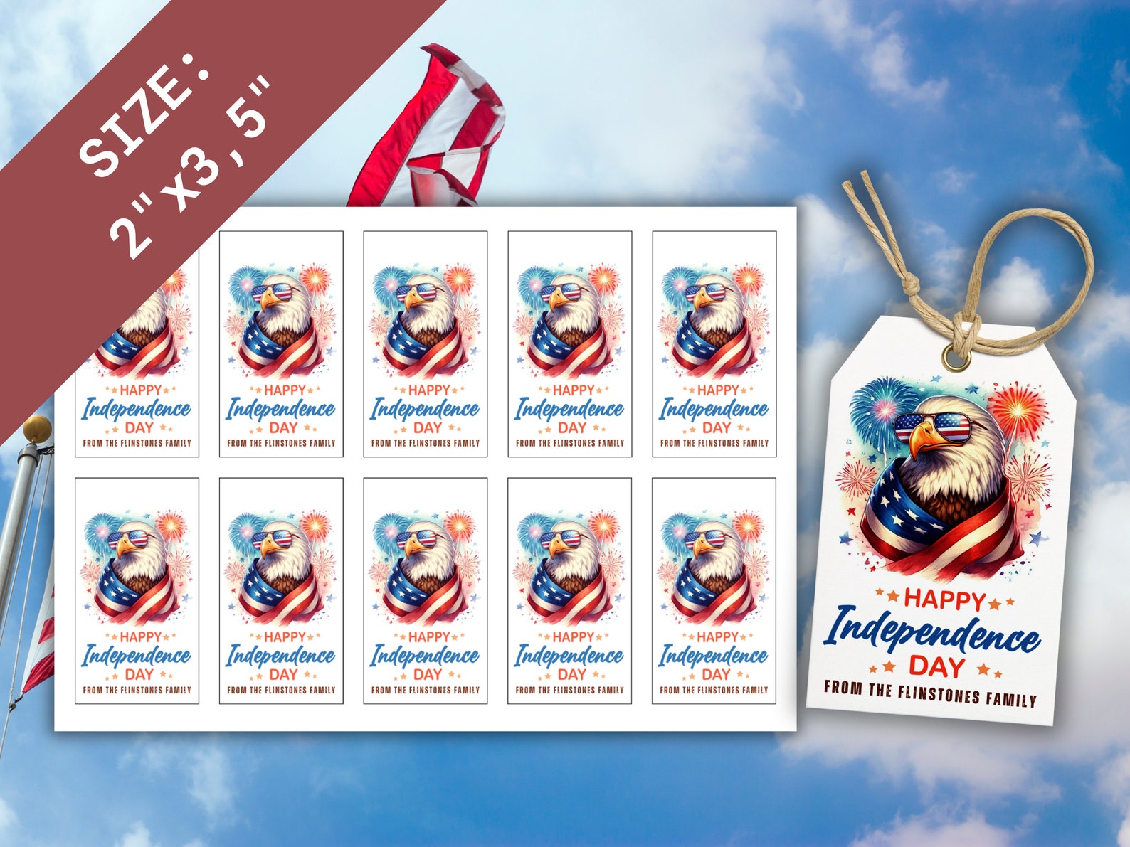Editable 4th of July Favor Tag Template: Independence Day Party ...
