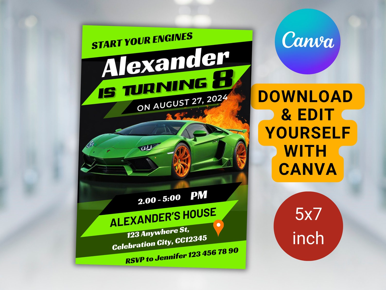 Editable Car Birthday Invitation, Race Car Birthday Template ...