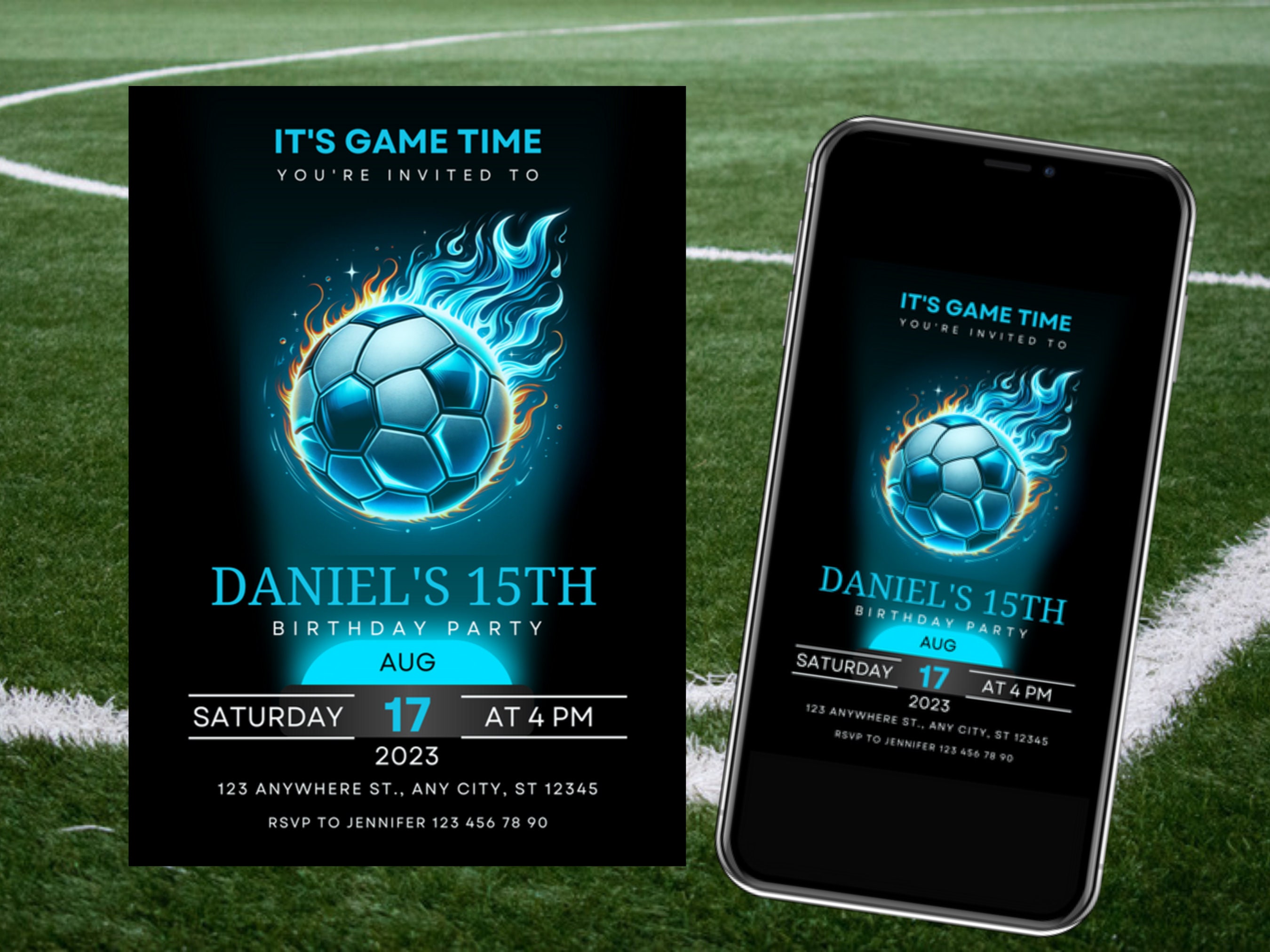 EDITABLE Soccer Birthday Invitation / Sport Party Invite / Football ...