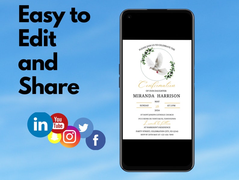 Confirmation Invitation Template, Confirmation Celebration ...