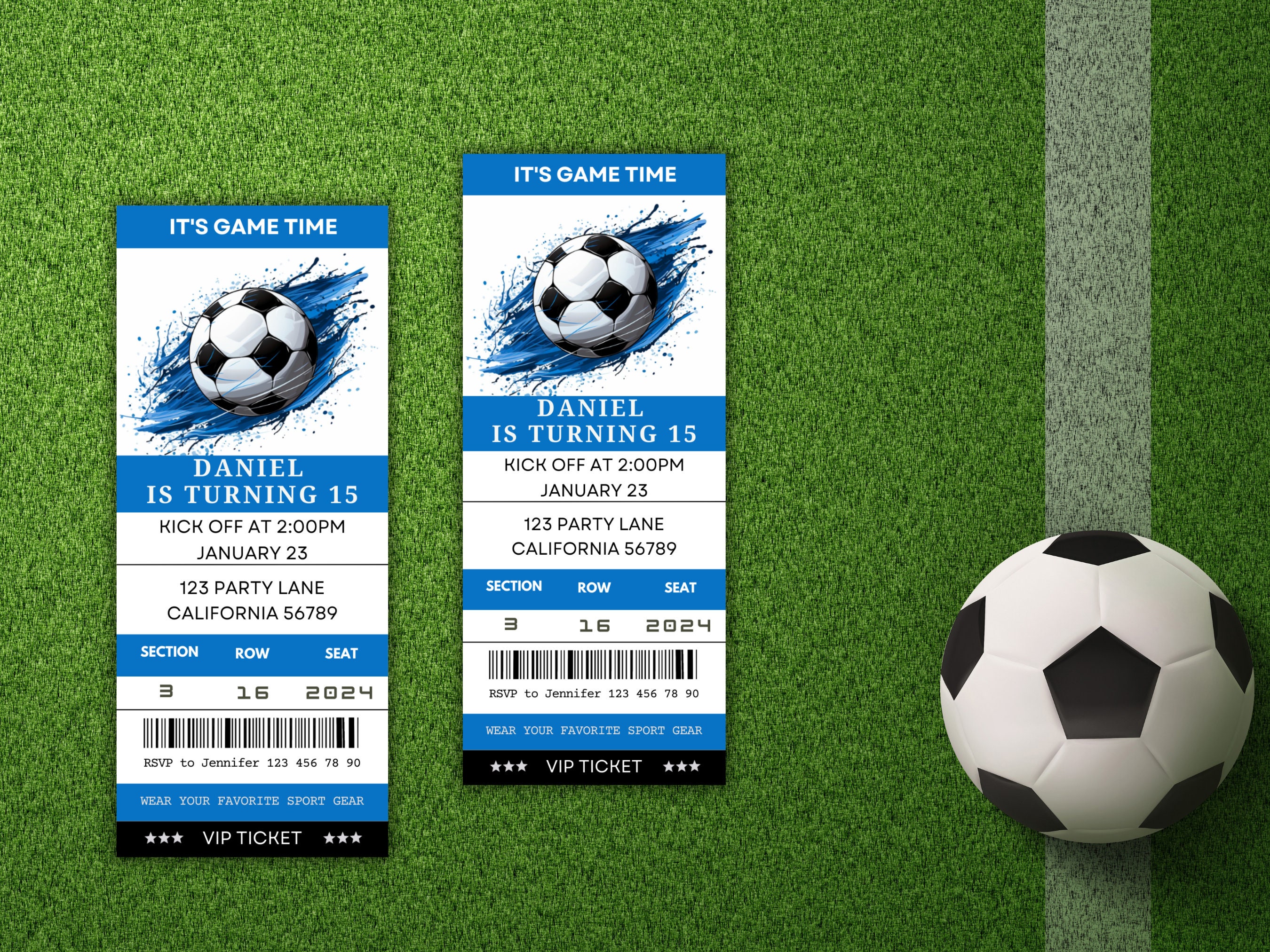 Editable Soccer Ticket Invitation Template: Sport Birthday Party ...