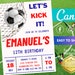 Editable Soccer Birthday Invitation Template, Sport Birthdayin Blue&red ...