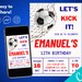 Editable Soccer Birthday Invitation Template, Sport Birthdayin Blue&red ...