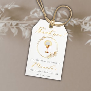 Editable Communion Gift Tag Template: Religious Thank You Labels ...