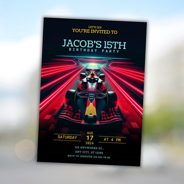 Ferrari Invitation - Etsy