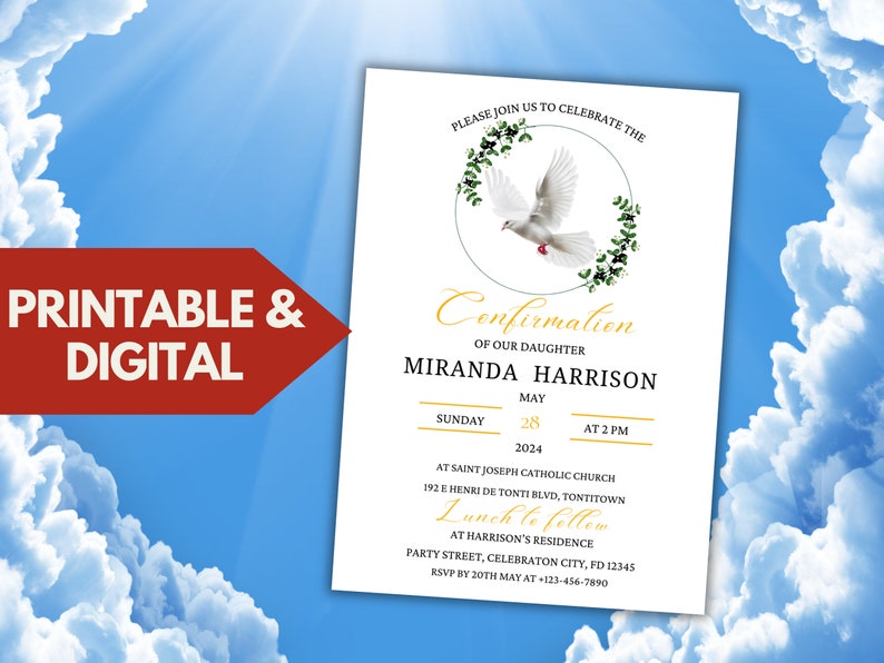 Confirmation Invitation Template, Confirmation Celebration ...