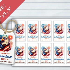 Editable 4th of July Favor Tag Template: Independence Day Party ...