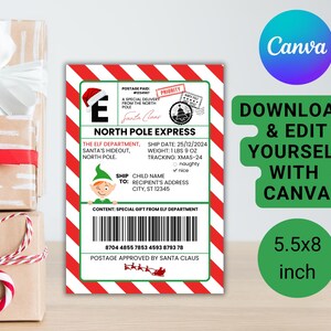 Editable Label Template for Christmas Presents From Santa - Etsy