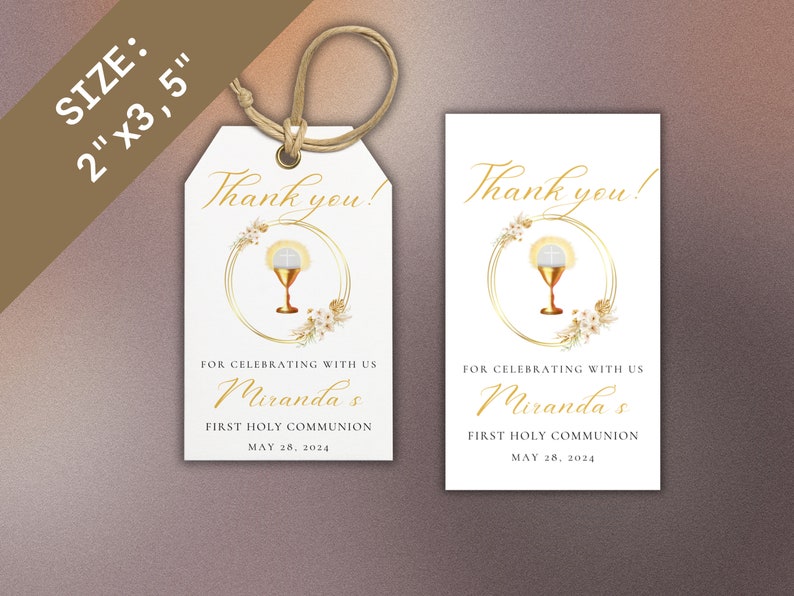 Editable Communion Gift Tag Template, Religious Thank You Stickers ...