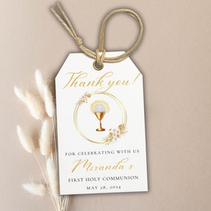 Editable Communion Gift Tag Template: Religious Thank You Labels ...