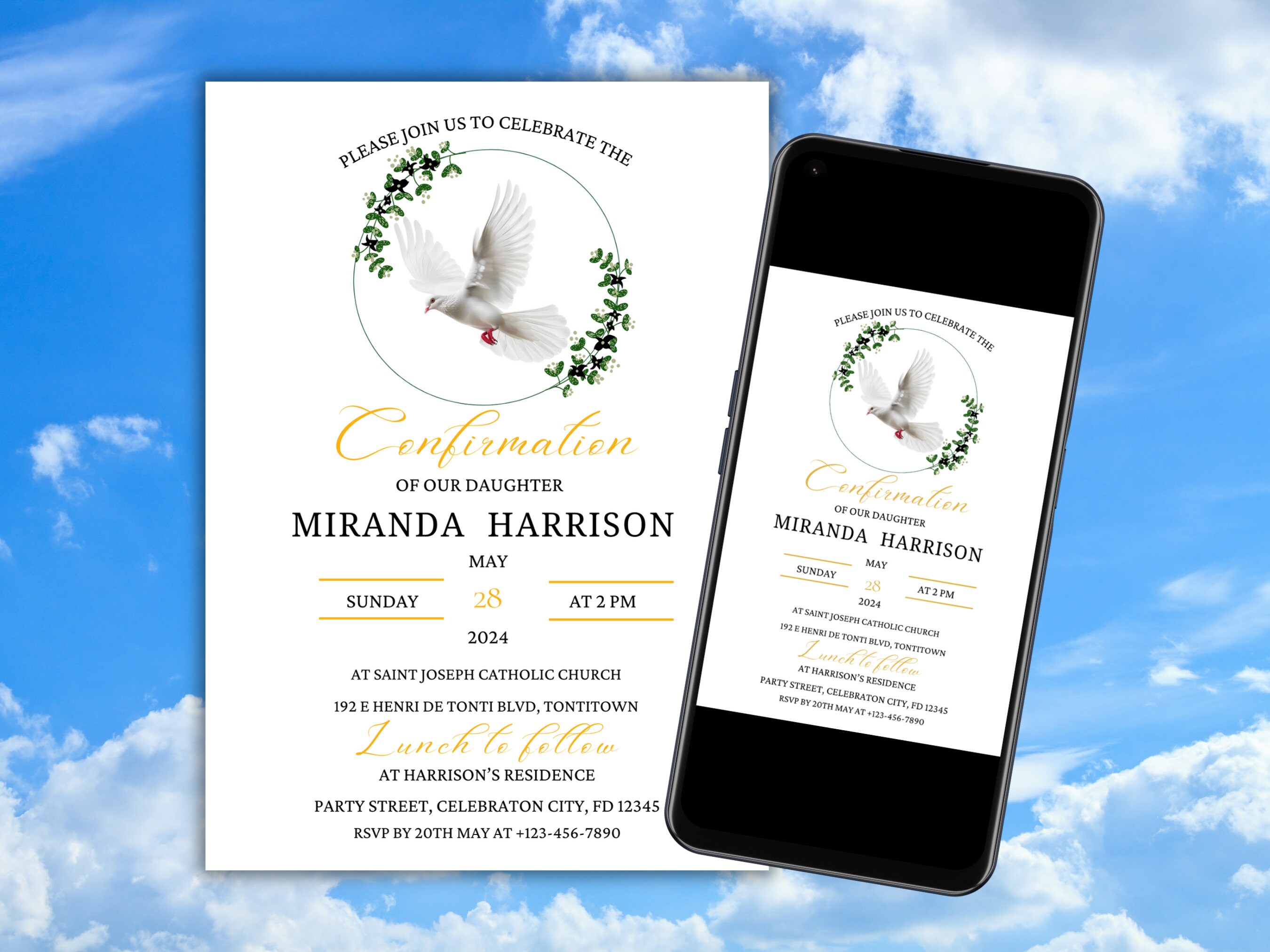 Confirmation Invitation Template, Confirmation Celebration ...