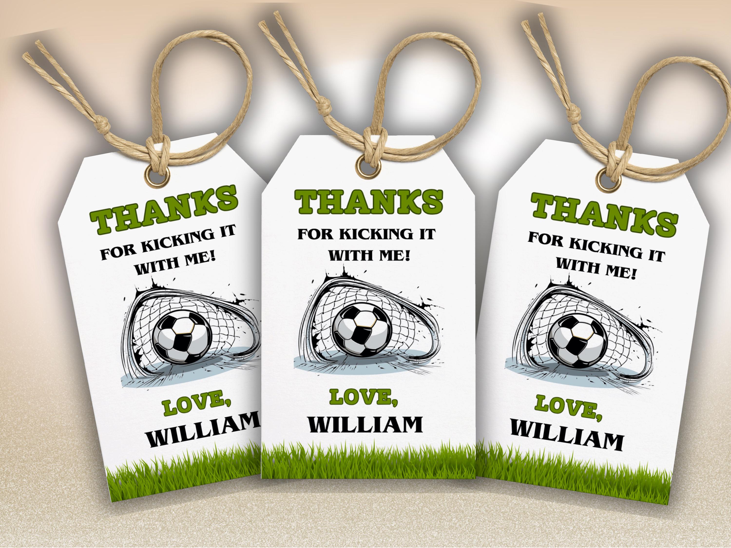 Soccer Thank You Tag: Editable Birthday Party Favor (digital Download ...