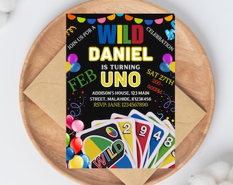 Uno Invitation, Uno Birthday Invites, Uno Party Invitations - Etsy