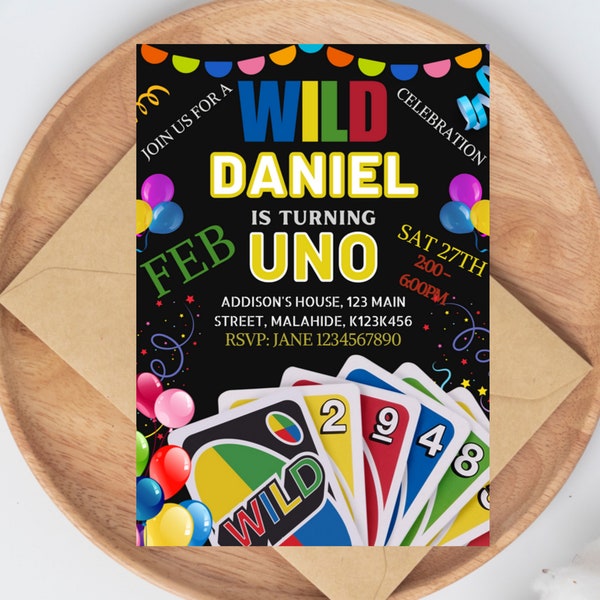 Uno Template Editable - Etsy