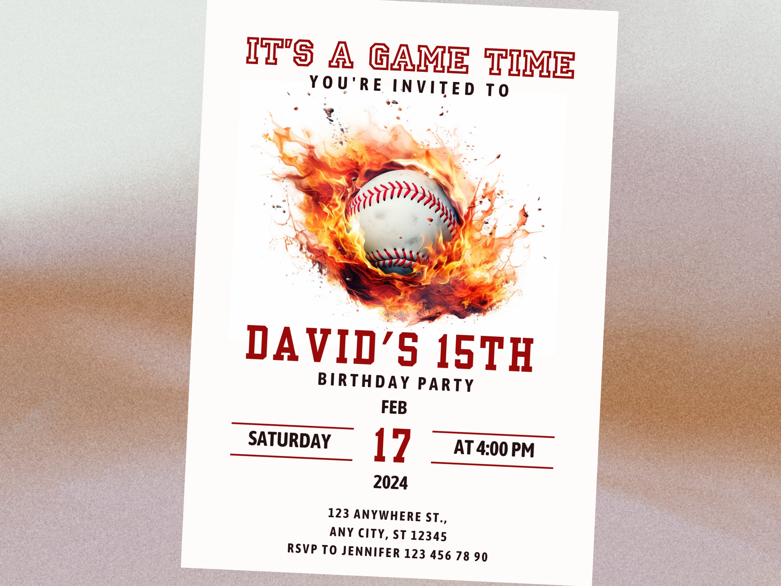 Editable Baseball Birthday Invitation: Sports Theme (digital Download ...