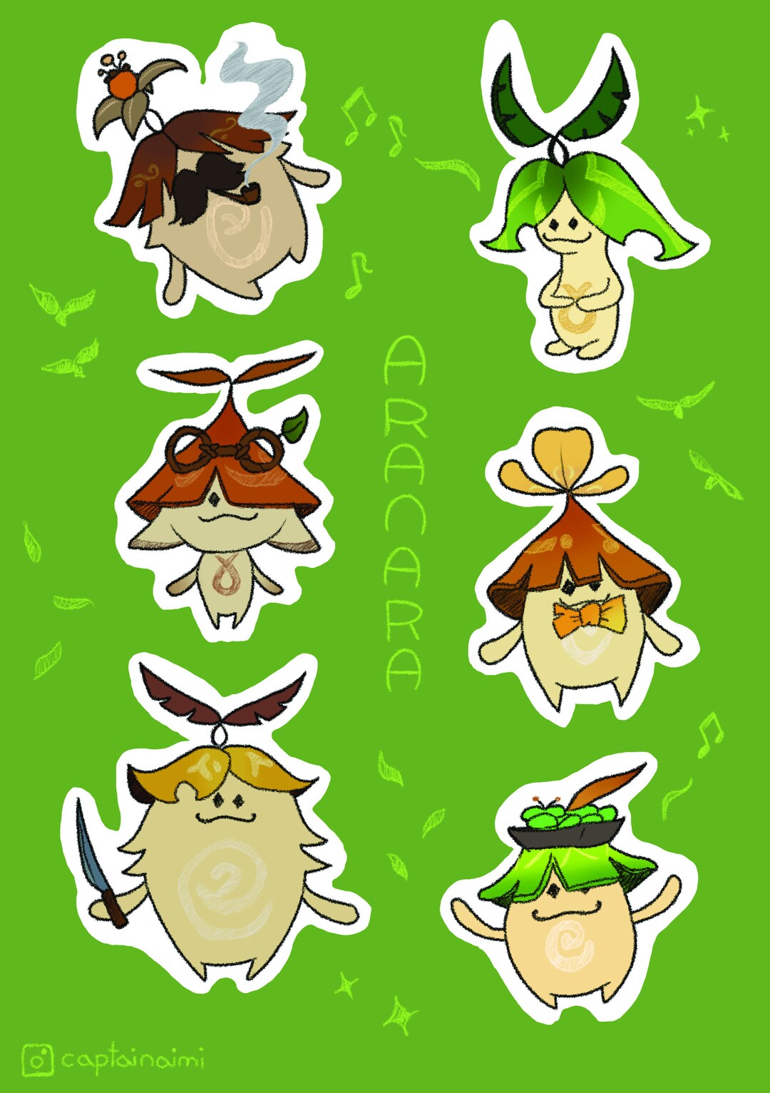 Genshin Impact Aranara Sticker Sheet A5 - Etsy