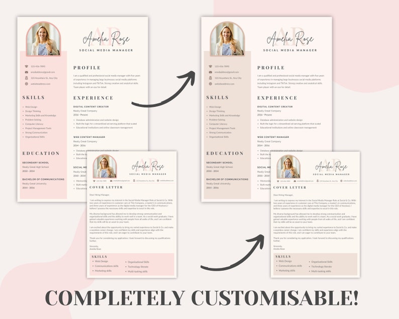 Professional Resume and Cover Letter Template Bundle Editable and ...