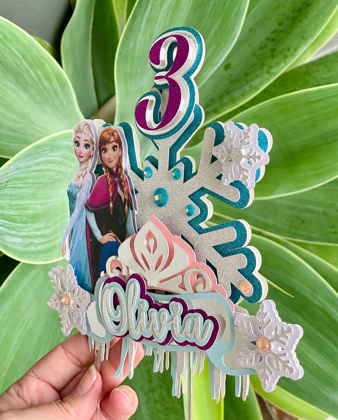 Handmade Personalised Ice Princess Theme Cake Topper - Etsy