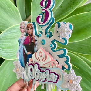 Handmade Personalised Ice Princess Theme Cake Topper - Etsy