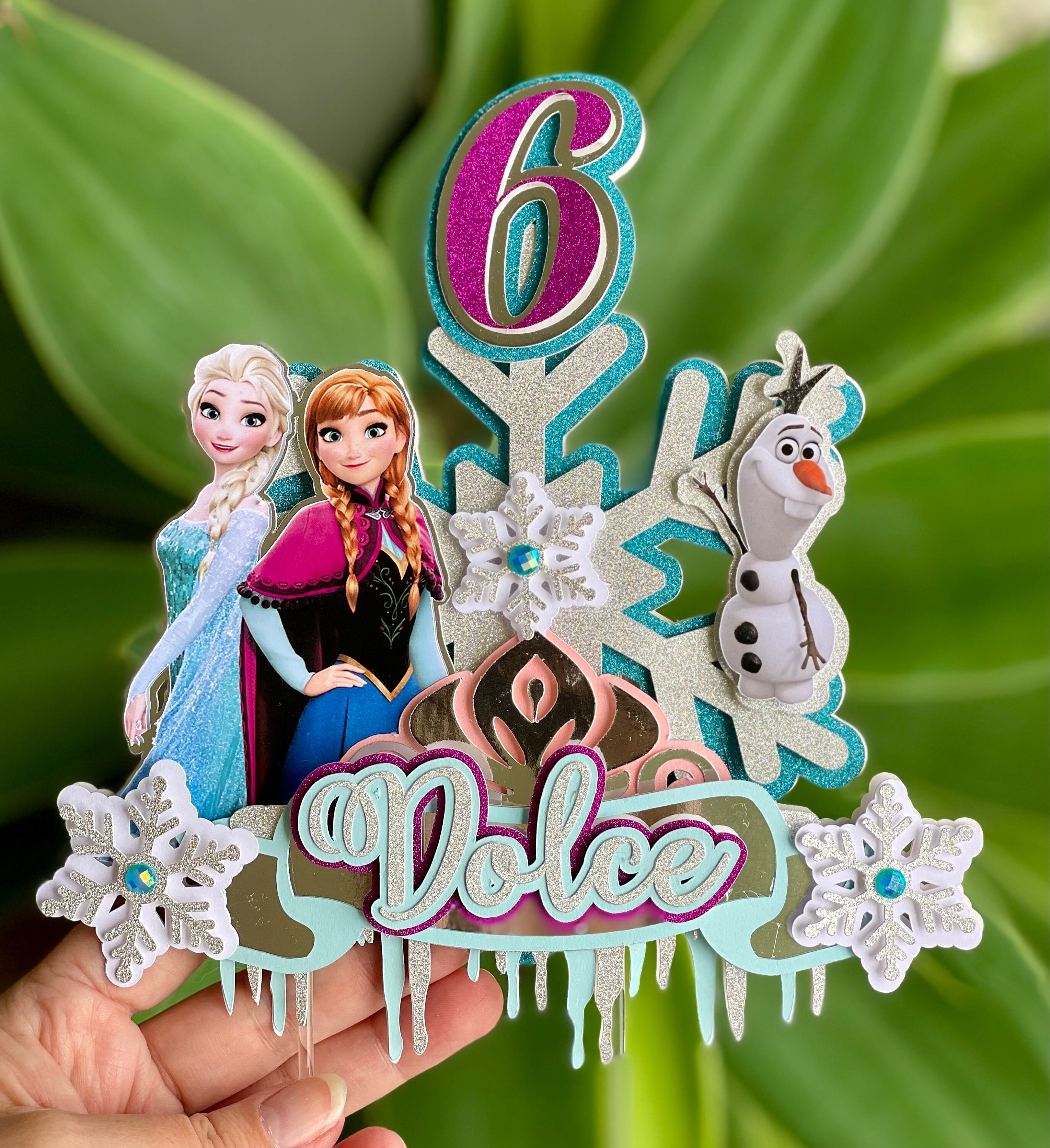 Handmade Personalised Ice Princess Theme Cake Topper - Etsy