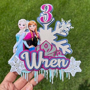 Handmade Personalised Ice Princess Theme Cake Topper - Etsy