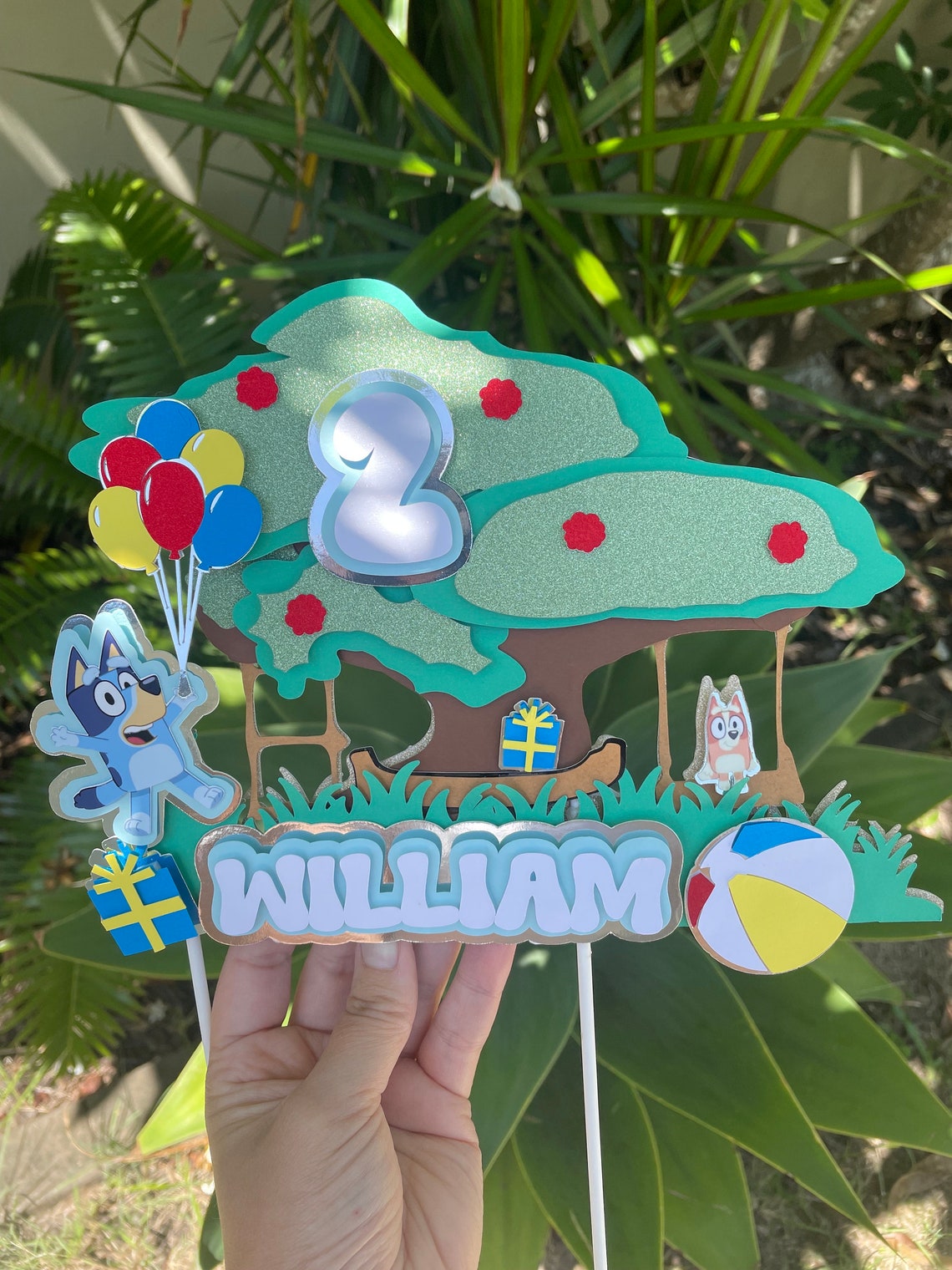 Handmade Personalised Bluey Theme Cake Topper - Etsy