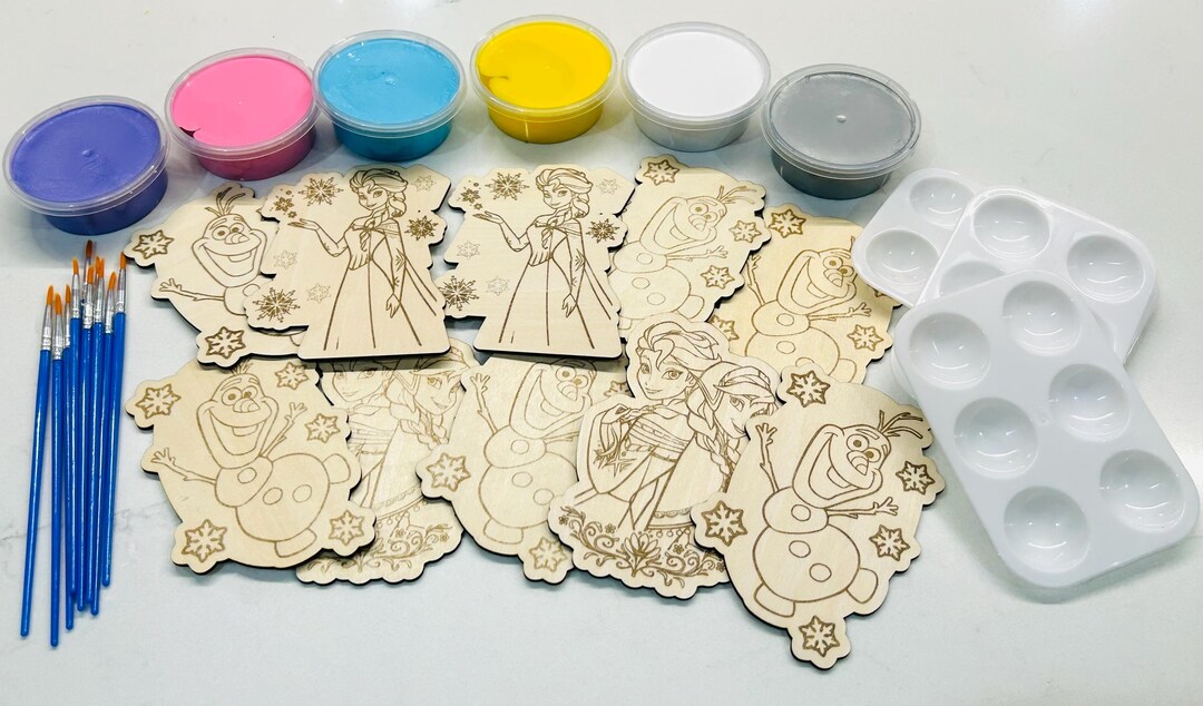 Handmade Ice Princess Theme Wood Pictures to Paint Party Activity - Etsy