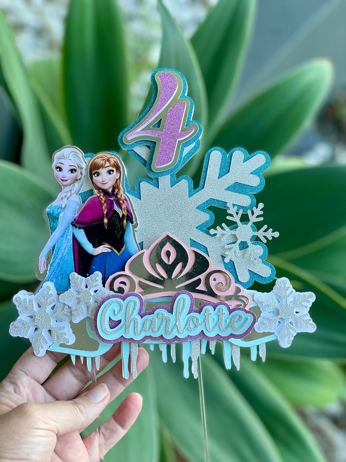Handmade Personalised Ice Princess Theme Cake Topper - Etsy