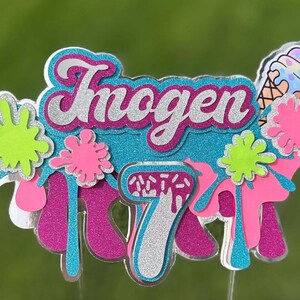 Handmade Personalised Slime Theme Cake Topper - Etsy