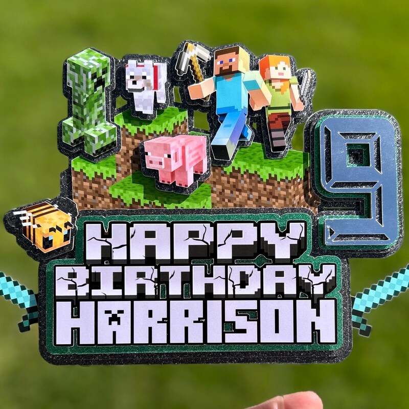 Mincraft Cake Toppers - Etsy