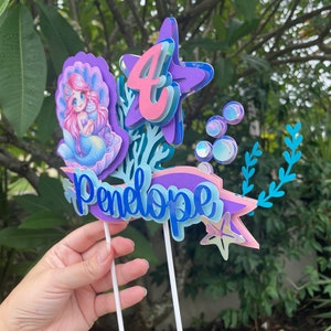 Handmade Personalised Mermaid Theme Cake Topper - Etsy