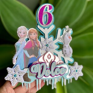 Handmade Personalised Ice Princess Theme Cake Topper - Etsy
