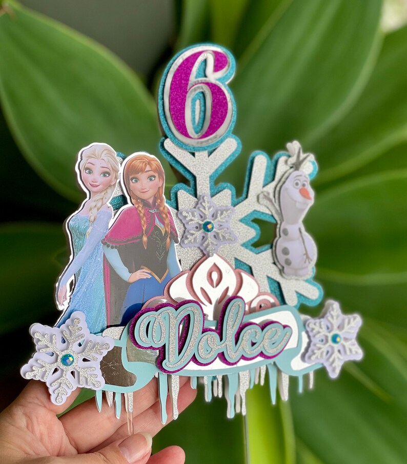 Handmade Personalised Ice Princess Theme Cake Topper - Etsy