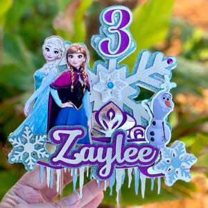 Handmade Personalised Ice Princess Theme Cake Topper - Etsy