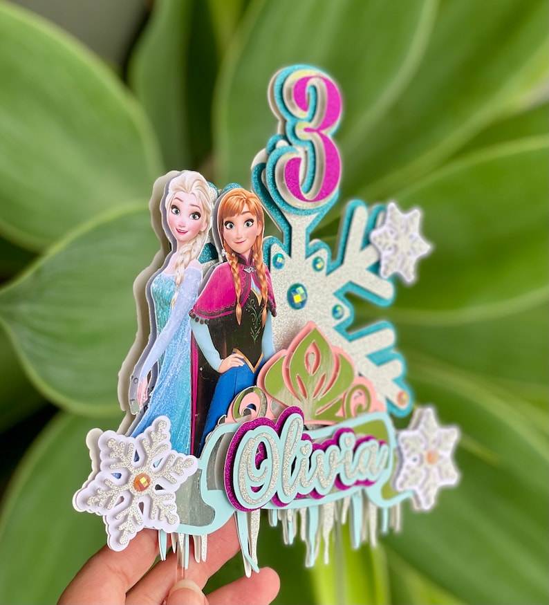 Handmade Personalised Ice Princess Theme Cake Topper - Etsy