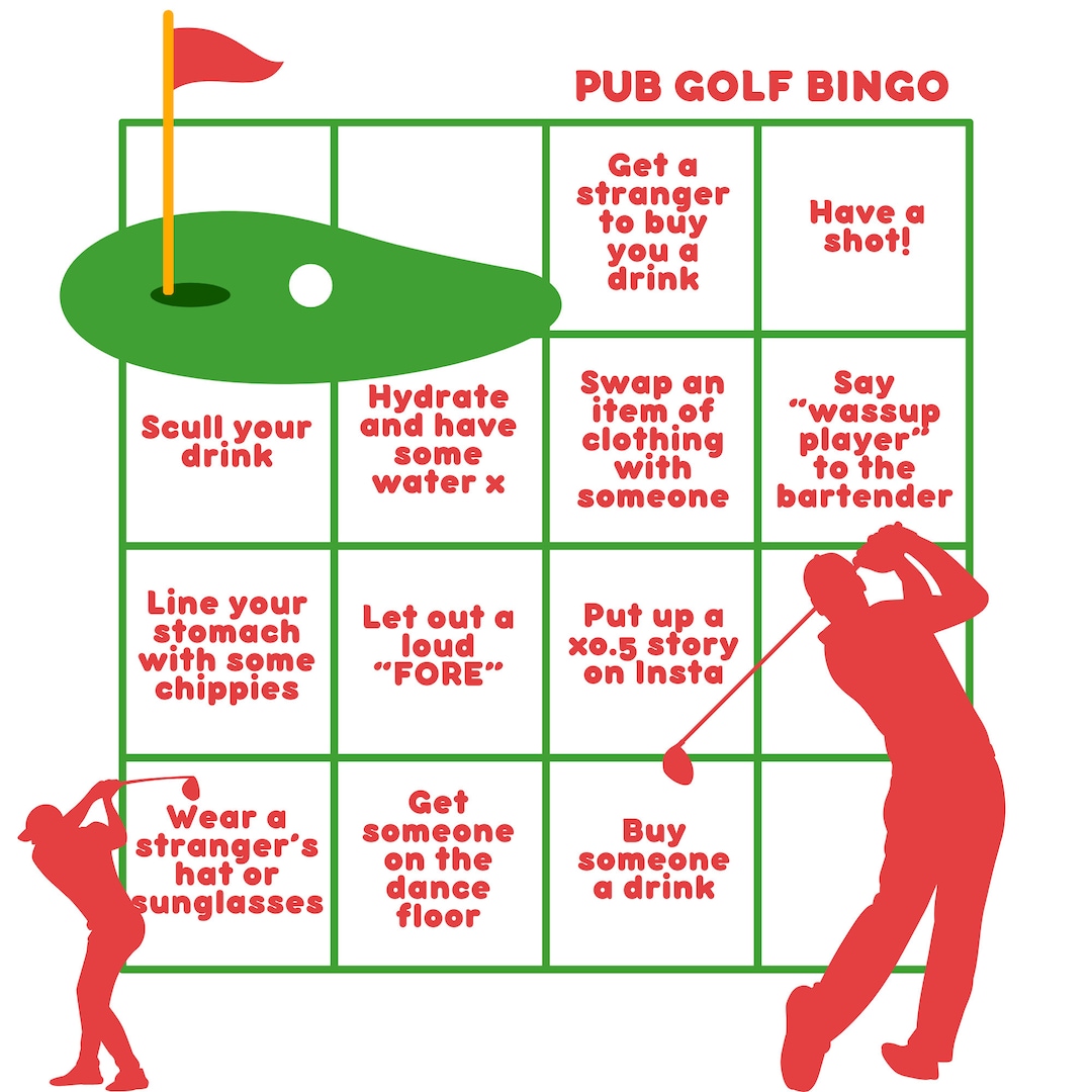 Golf Pub Crawl Bingo Card Download - Etsy