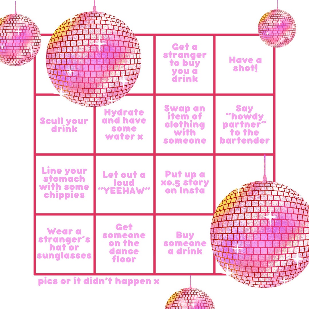 Disco Pub Crawl Bingo Card Download - Etsy