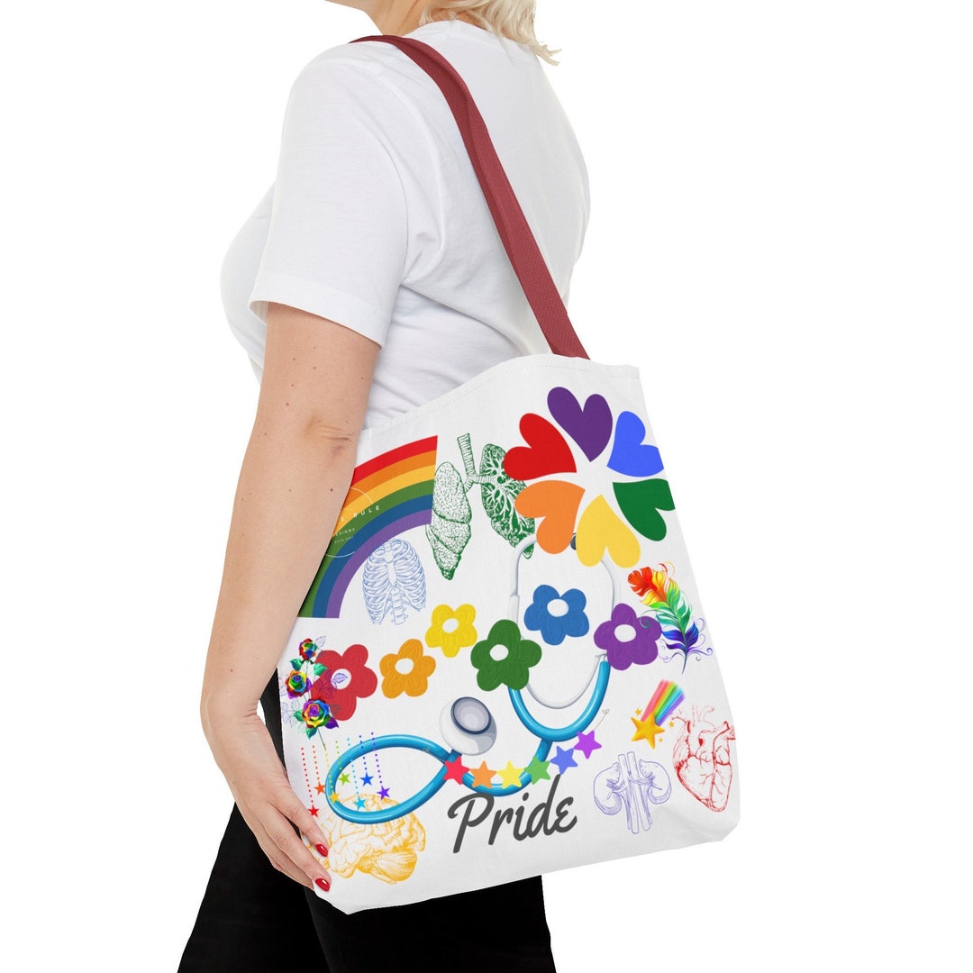 Celebrate Pride and Healthcare: Vibrant Rainbow Canvas Bag, Bright and ...