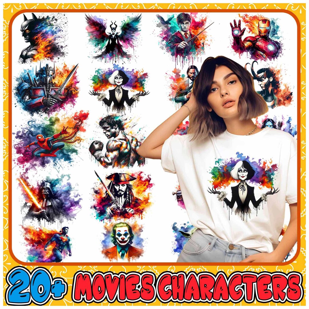 Mega Bundle Movies Characters Png, SVG for Cricut, Instant Download ...