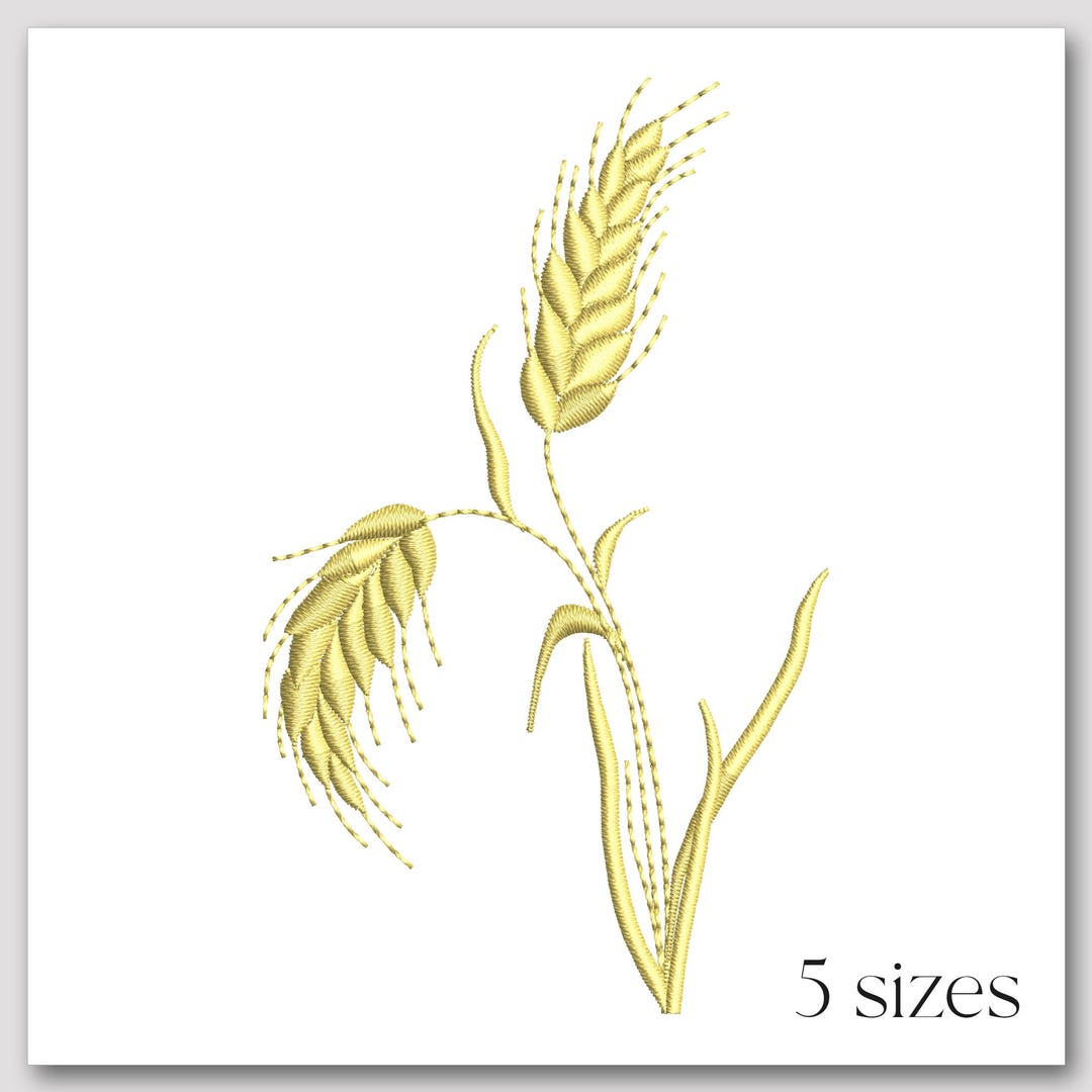 Wheat Embroidery Design – Harvest Stitch Pattern – Minimalist Grain ...