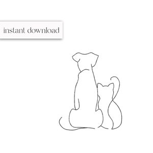 Dog and Cat Embroidery Design - Animal Machine Embroidery Pattern ...